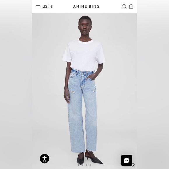 ANNIE BIBG | Jeans | Nwt Annie Bing Gavin Relaxed Straight Jean Blue Reservoir | Poshmark
